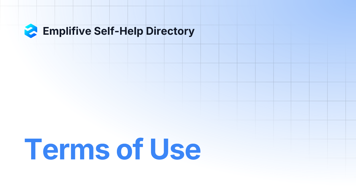 Terms of Use | Emplifive Self-Help Directory